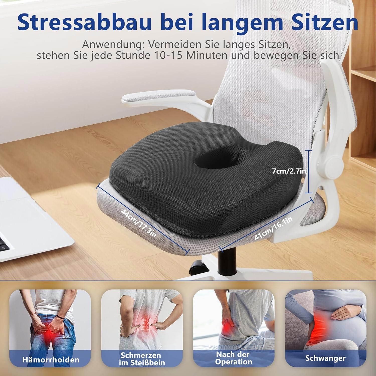 Coussin Coccyx Orthopédique – Coussin Anti Escarres Fessier Ergonomique ...