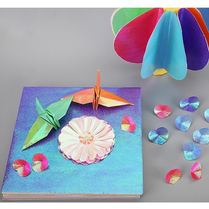 Papier à plier,50 feuilles de papier cartonné à paillettes,papier nacré ...