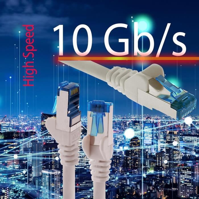 Câble Patch - 7X 1M Ethernet, Réseau, Câble Lan Cat6A (Pour Réseaux ...