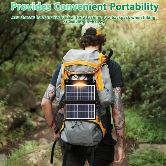 Pannello Solare Con Accumulatore Jadeshay Panneau Solaire,20W Panneau Solaire Pliable Et ...