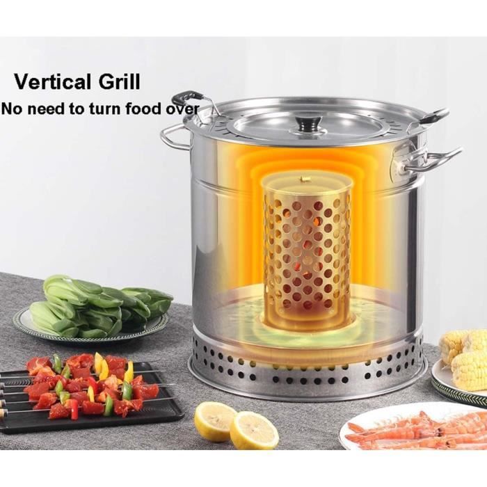 Barbecue À Charbon De Bois Vertical Portable Baril Grill Outdoor Indoor ...
