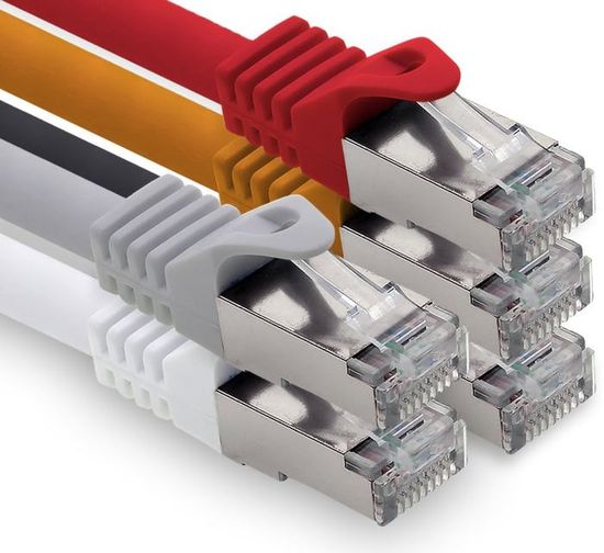0,25 M 5 Couleurs 01 Cat.7 Câble Réseau Lan Ethernet S-Ftp Lszh Pimf 10 ...