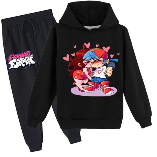 Friday night funkin Hoodies Sweat et Pantalon Ensemble Enfants noir ...
