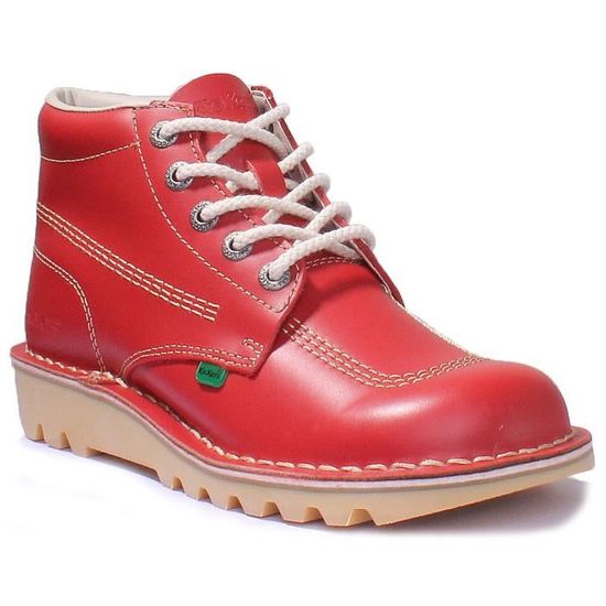 Bottines en cuir rouge pour homme - Kickers Kick Hi M Rouge - Cdiscount ...