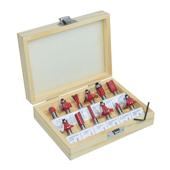 Coffret de 12 Fraises Défonceuses - 8 mm - Fraise droite à rainure - à ...