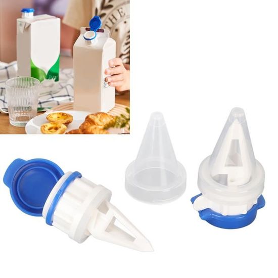 Boîte À Lait Bec Verseur TBEST - 2 pcs - Couvercle Ergonomique - Blanc ...