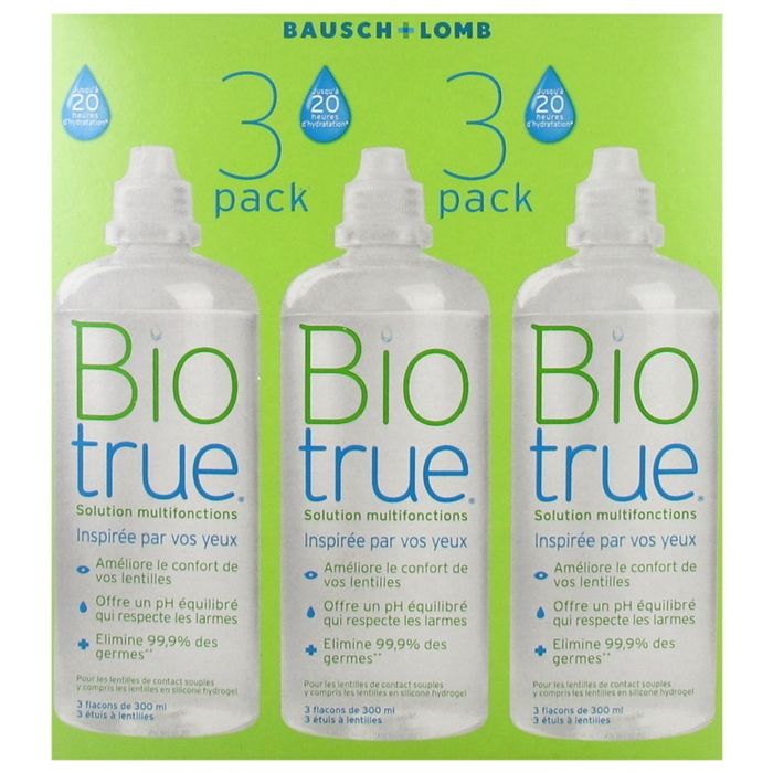 Solution pour lentilles de contact Biotrue Pack Eco 3x300ml - Achat ...