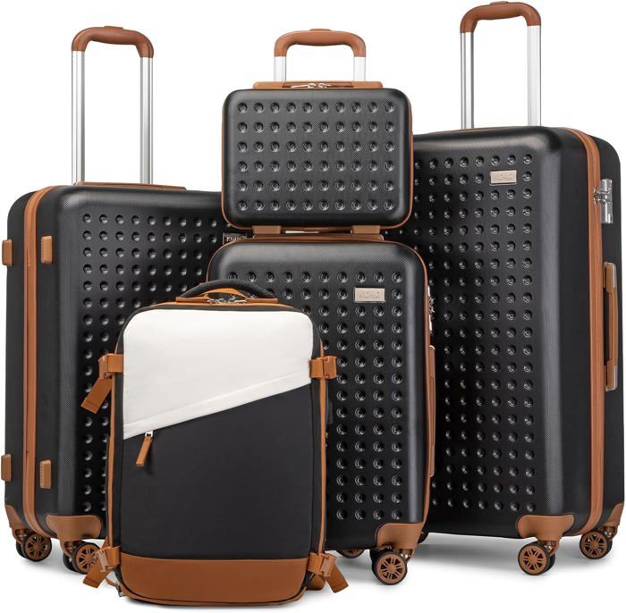 Kono Set de 5 Valises Rigide ABS Valise de Voyage (31/55/67/76cm), 4 ...