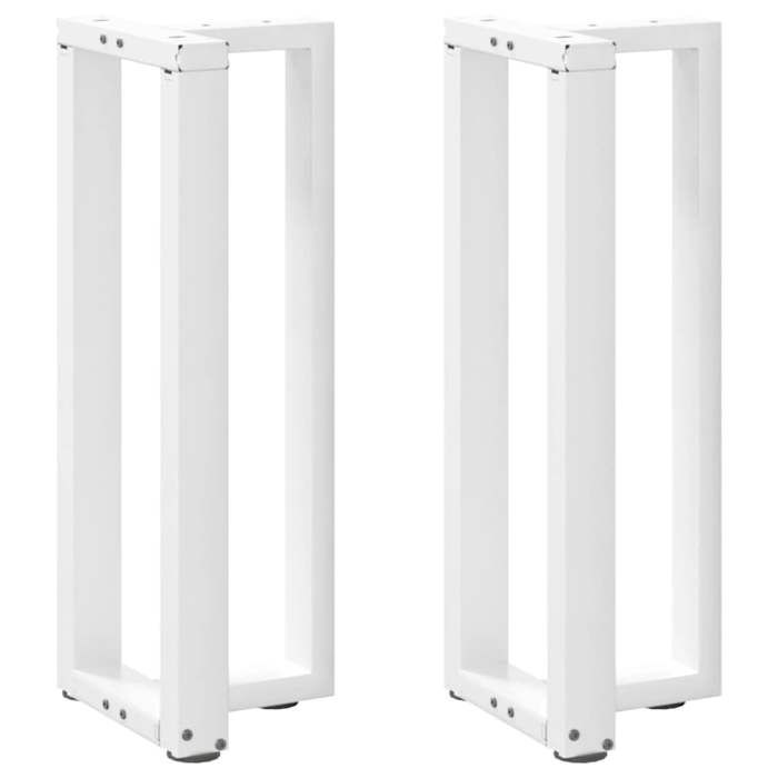 VidaXL Pieds de table console en T, 2 pièces, blanc, 38 x 25 x (72-73 ...