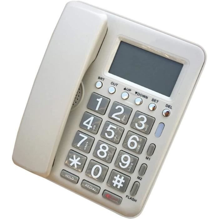Téléphone Fixe Avec Identification De L'Appelant, Téléphone Fixe Filaire Avec Fonction Mains ...