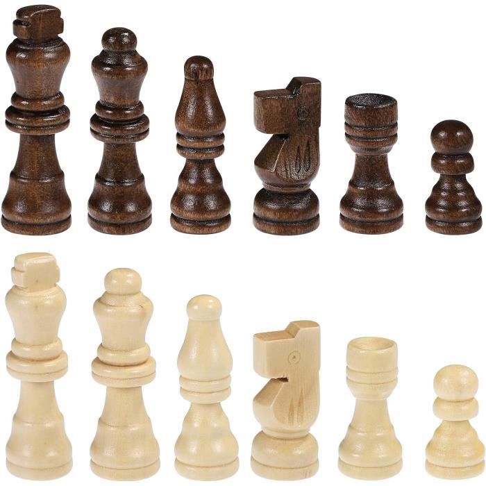 32 Pièces En Bois International D' Échecs Piecesking Chiffres Jeu D ...