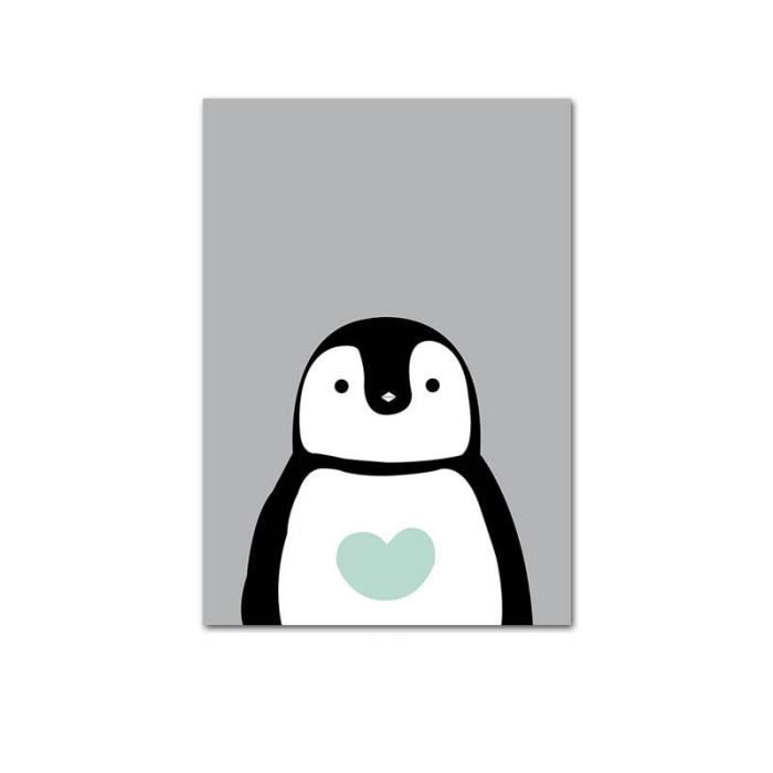 Peinture d'animaux de dessin animé pingouin, ours polaire, affiche avec ...