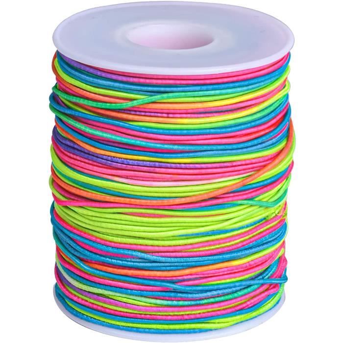 AvoDovA 85m Cordon Elastique Couleur Arc-en-Ciel, Fils de Perles ...