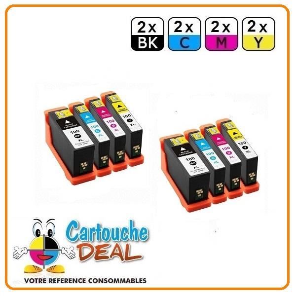 Lot de 8 cartouches générique compatible LEXMARK Pro 200 205 700 705 ...