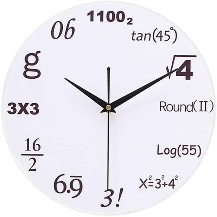 Horloge Murale Mathématique, 12 Pouces Nouveauté Horloge Murale Horloge ...