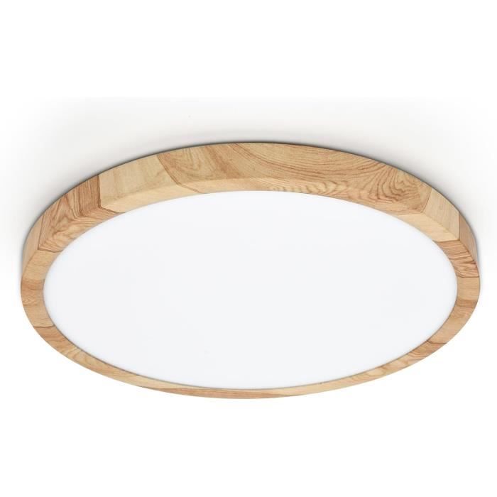 Plafonnier Led, 24 W À Grain De Bois Plat Rond Nordique Plafonnier Pour ...