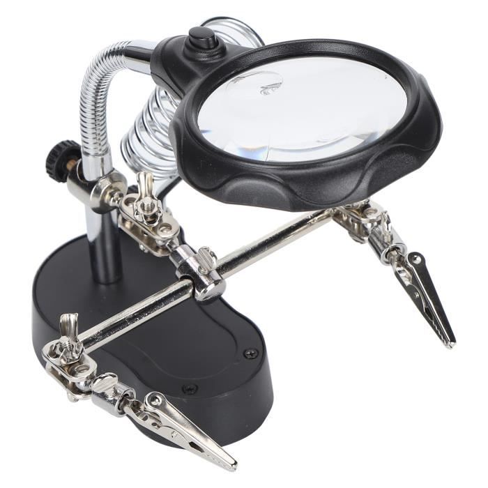 Loupe avec support GOTOTOP - 2 lentilles, pinces auxiliaires et ...