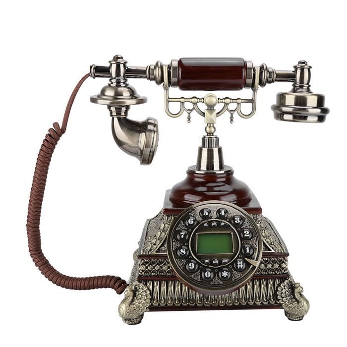 Téléphone rétro,ASHATA Téléphone Fixe Vintage Européen pour Cadeaux ...
