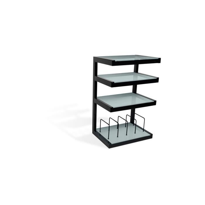 Meuble Hi-Fi - NorStone - Esse - Noir Satiné - Verres Dépolis ...