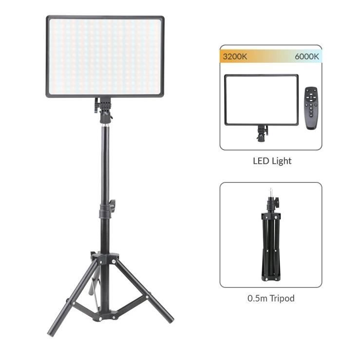 Panneau d'éclairage LED réglable avec télécommande,lampe de remplissage ...