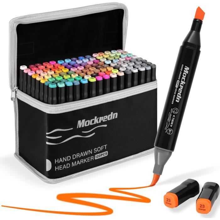 Mockredn Feutre a Alcool 120 Marqueurs à Alcool Professionnel Dessin ...