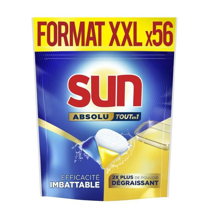SUN ABSOLU Tout en 1 - Tablettes Lave-Vaisselles - Dégraissant - x56 ...