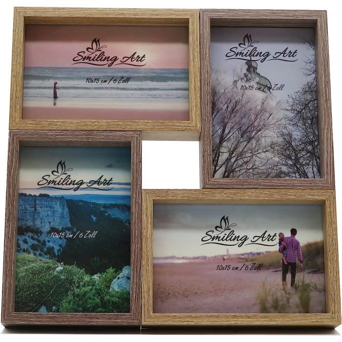 Cadre Photo Collage Pour 4 Photos, Collage De Photos En Bois Mdf Avec ...