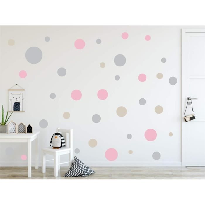 73080 Lot De 60 Stickers Muraux Pour Chambre D'Enfant Motif Cercles ...