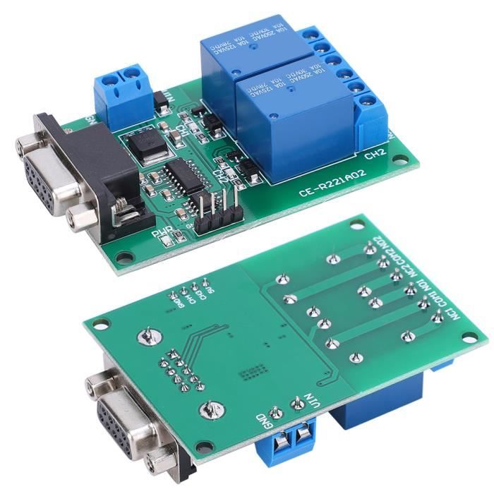 YOSOO commutateur de relais 2CH Module de relais de Port série 2 canaux ...