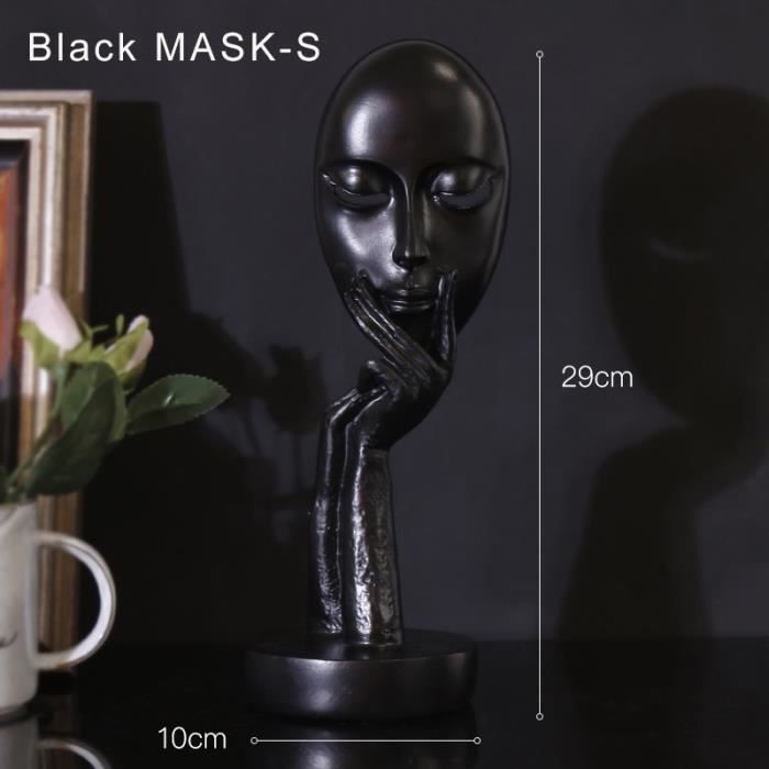 STATUETTE,Black MASK-S--Figurines de masque nordique en résine ...