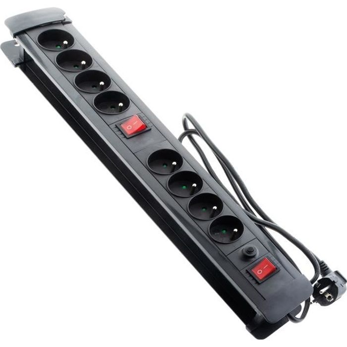 Multiprise 8 prises 16A + 2 interrupteurs - Cdiscount Bricolage