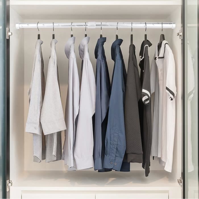 Zerone Tige télescopique de garde-robe Tringle de rideau de douche ...