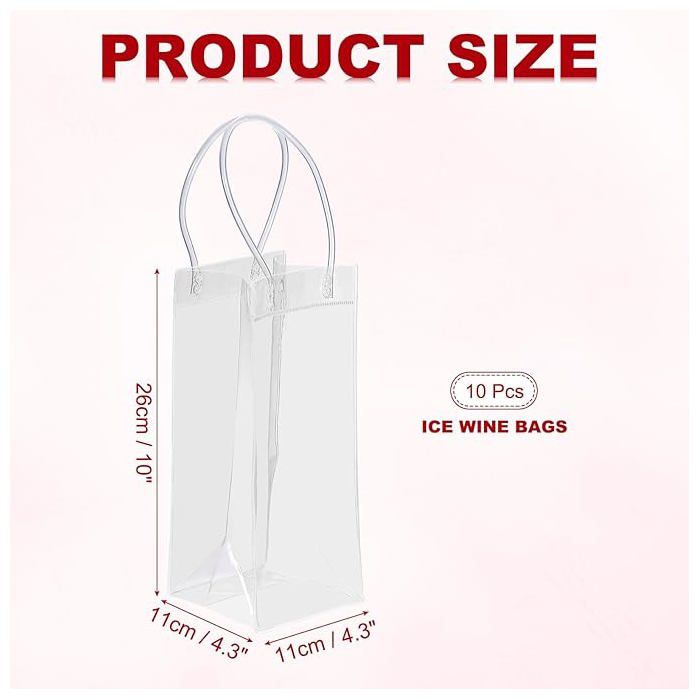 Sacs rafraîchisseurs pour vin — Lot de 10 pochettes transparentes ...