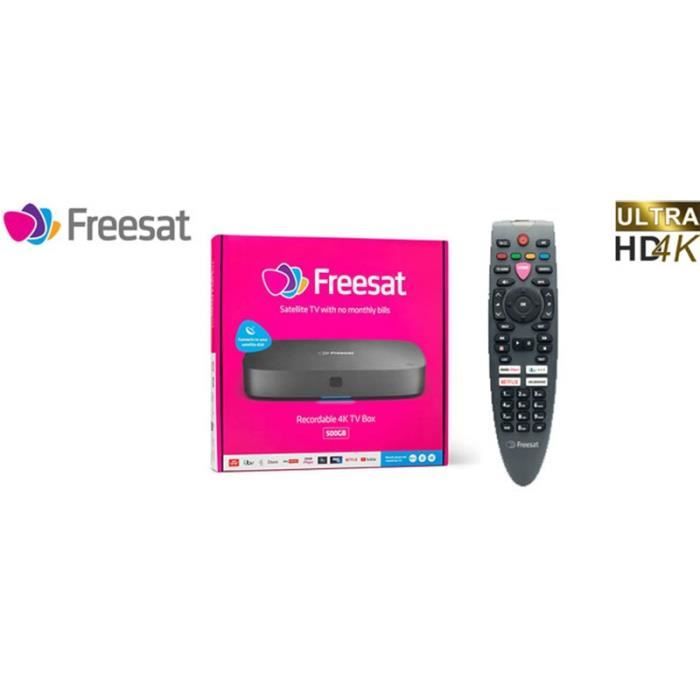 Décodeur satellite HD FREESAT UHD-4X500, 200 chaînes sat anglaises, 13 ...