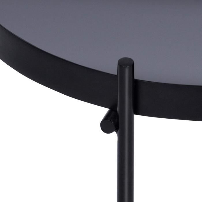 TABLE BASSE SALON WOMO-DESIGN Table Basse Ronde - Ø 43 x 45 cm - Noir ...