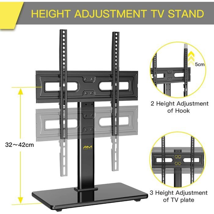 Télévision Support sur Pied TV Universel Pivotant - pour TV LED OLED ...