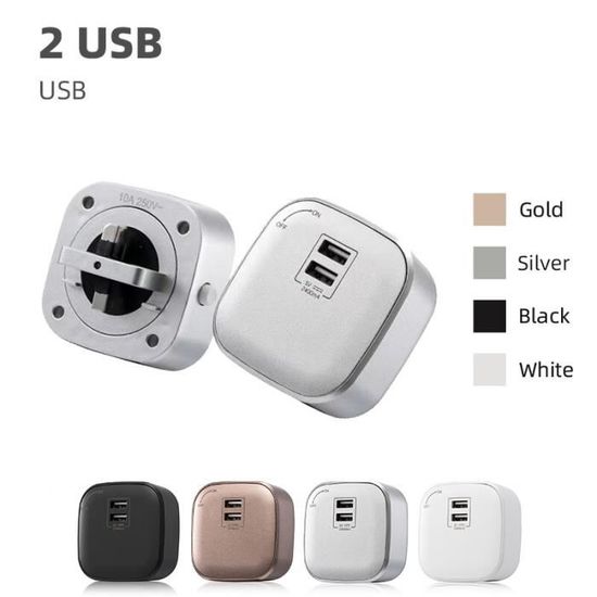 Adaptateur de prise électrique murale avec USB et LED,prises ...