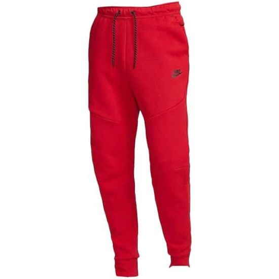 Pantalon de survêtement Nike TECH FLEECE - Rouge - Taille élastique et ...