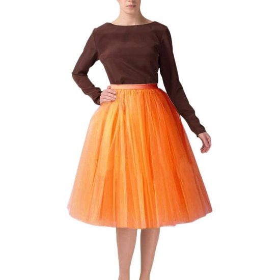 Midi Jupe Plissée de Femmes Jupe en Maille A-Ligne Taille Haute Jupe ...