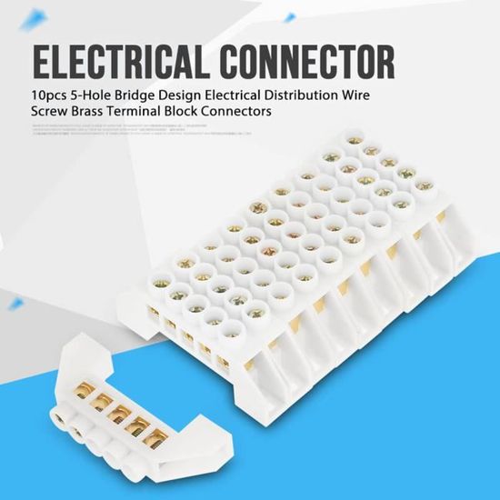 ZJCHAO Connecteur de borne 10 pièces 5 trous pont conception ...