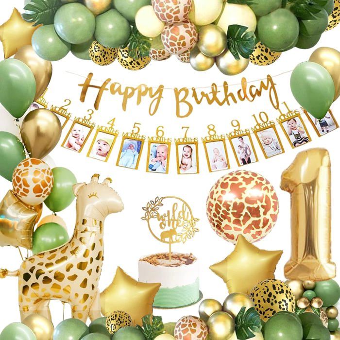 Decoration Anniversaire 1 An Garcon Fille, Vert Ballon Anniversaire 1 ...