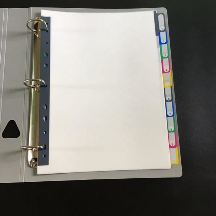 10 feuilles - Classeur De Documents A4 Blanc Pur, Diviseur D'indexation ...