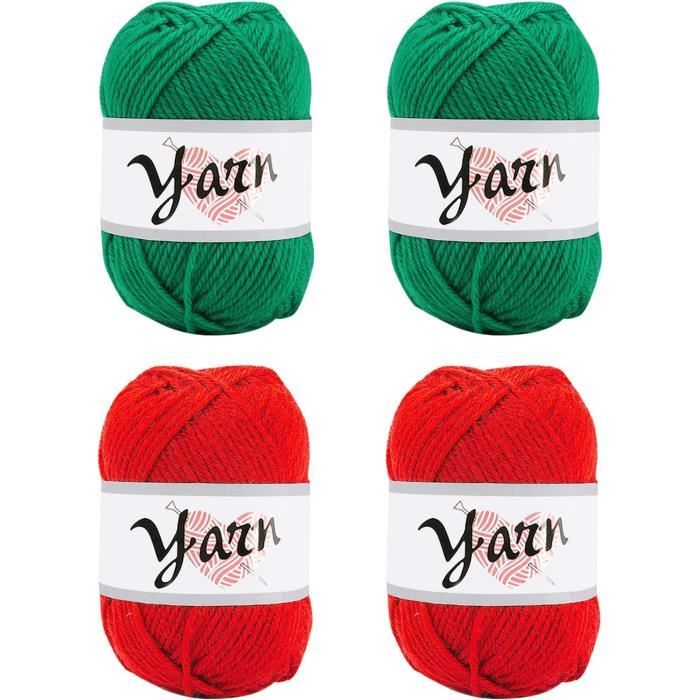 Laine Pour Tricot,4X 50G Fils À Tricoter En Acrylique Fil De Crochet ...