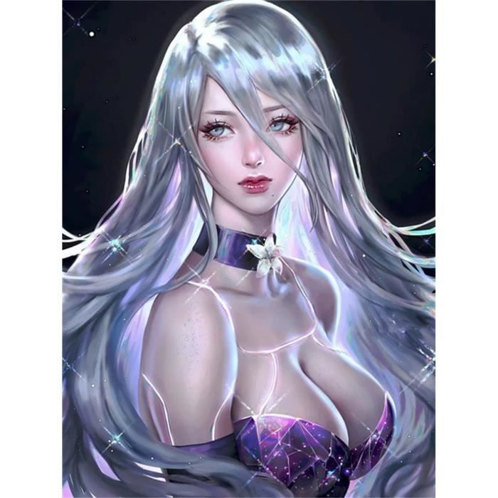 Diamond Painting Fille De Dessin Animé Complet,Peinture Numero Adulte,5D Broderie Diamant ...