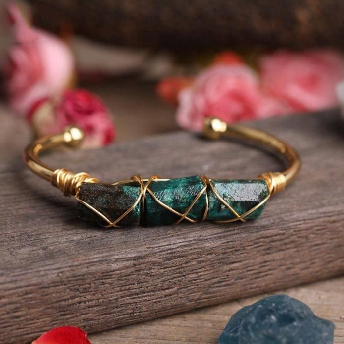 Bracelet Pierre Naturelle,Pierre Naturelle Chrysocolle Cristal Bracelet ...