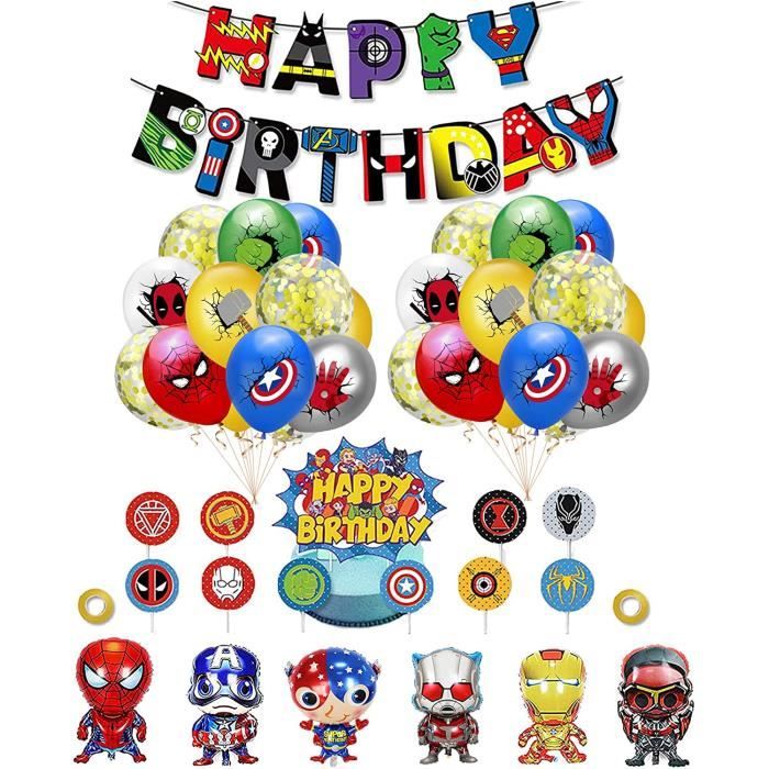 Décoration Anniversaire Super Heros Ballons Superhero Bannière de ...
