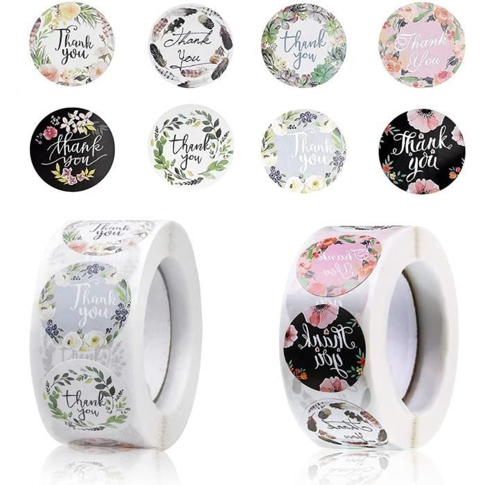 1000 Pcs Merci Stickers Autocollants,Stickers Thank You,Rouleau Thank ...