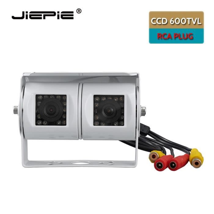 Caméra de recul,caméra de recul blanche à double objectif, caméra de ...