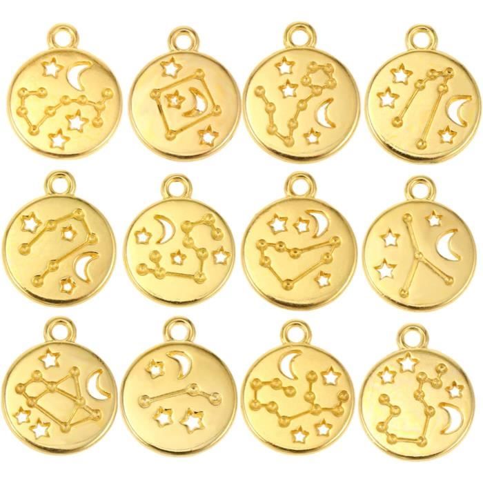 72Pcs 12 Pendentif Constellation Braclets De Charme Collier Sagittaire ...
