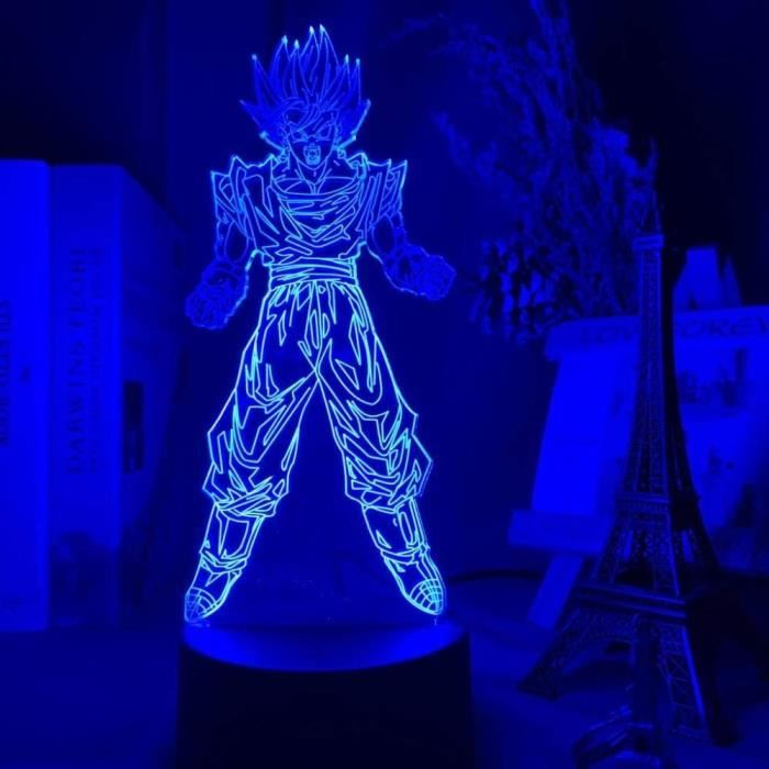 Lampe Illusion 3D Veilleuse Led Goku Super Saiyan Figure Atmosphère ...